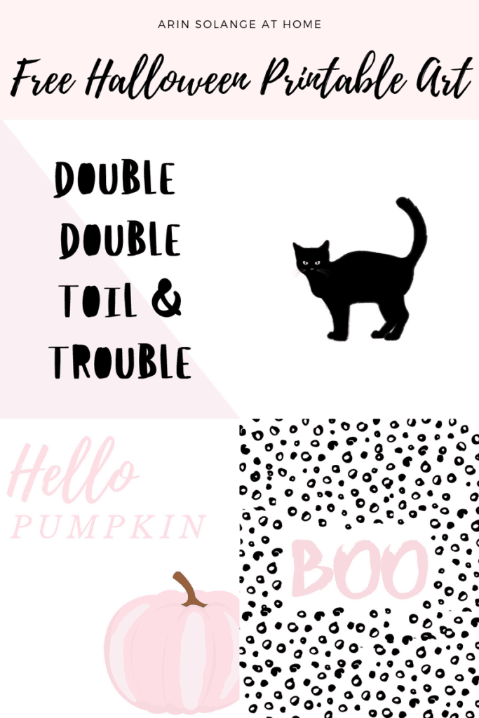 Free Pink Halloween Printable Art - arinsolangeathome