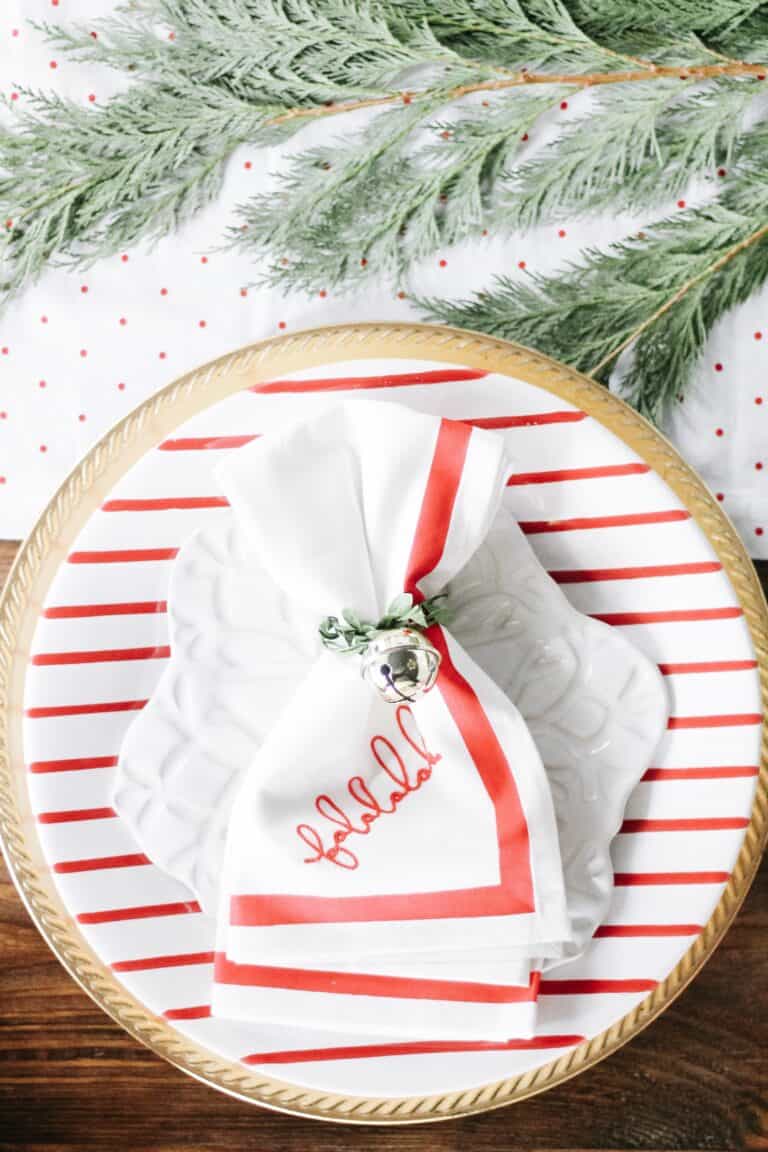Candy Cane Inspired Dining Room Table Decor - arinsolangeathome