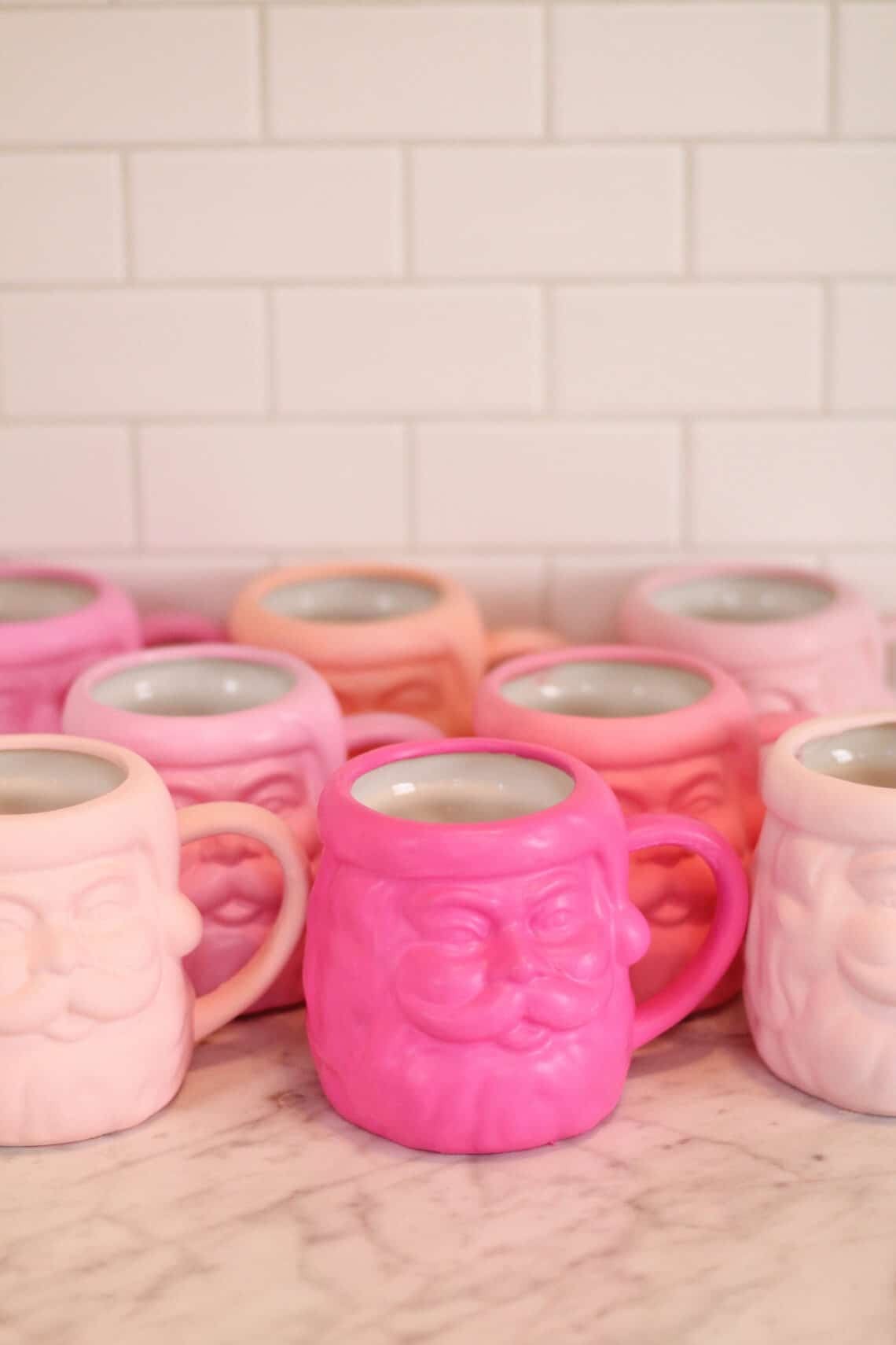 DIY Pink Santa Mugs - arinsolangeathome