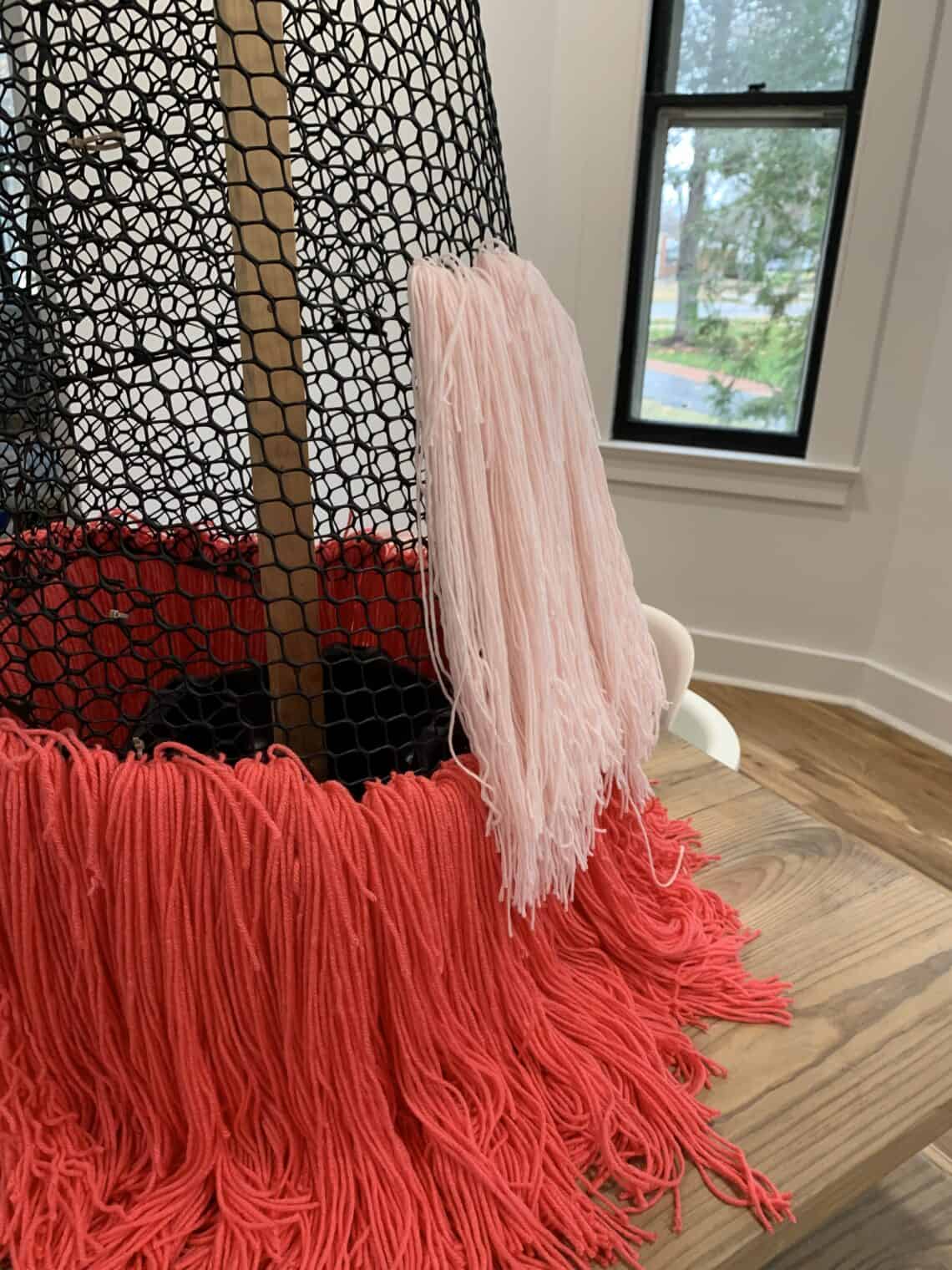 DIY Pink Yarn Christmas Tree - arinsolangeathome