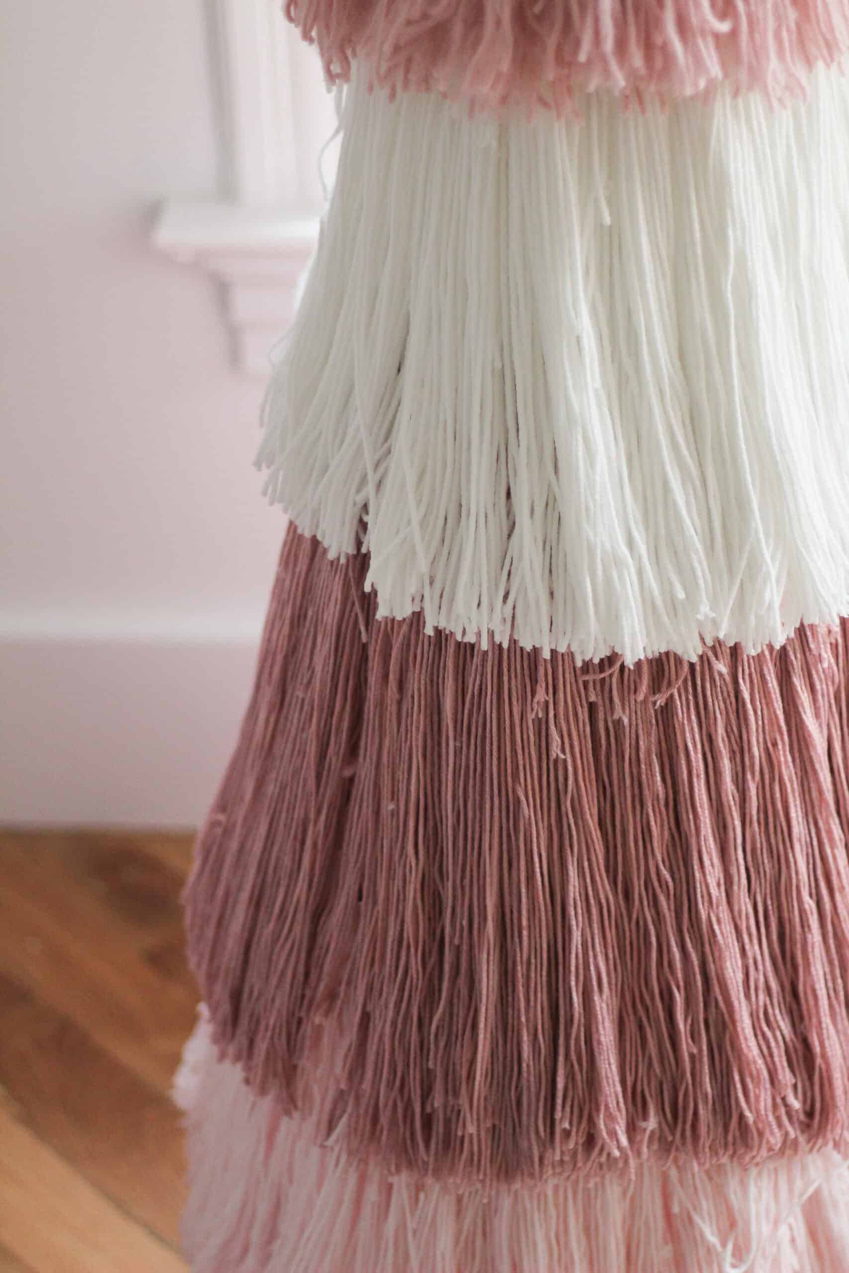 DIY Pink Yarn Christmas Tree - arinsolangeathome