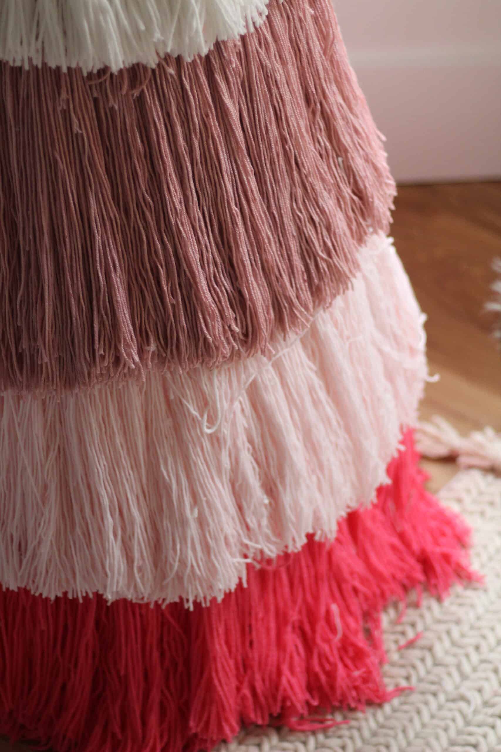 DIY Pink Yarn Christmas Tree - arinsolangeathome
