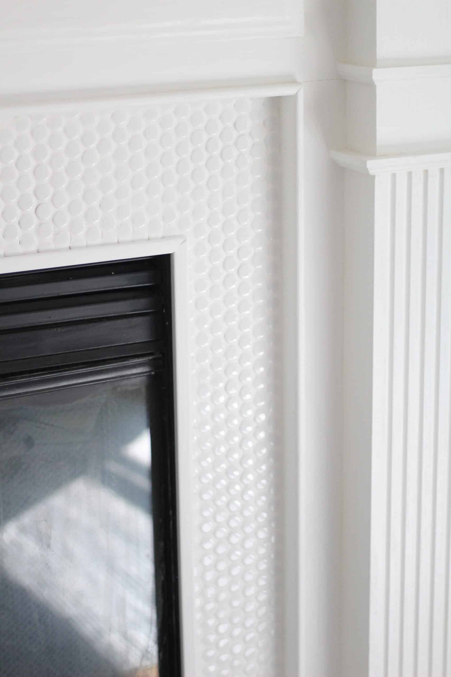 DIY Penny Tile Fireplace - arinsolangeathome