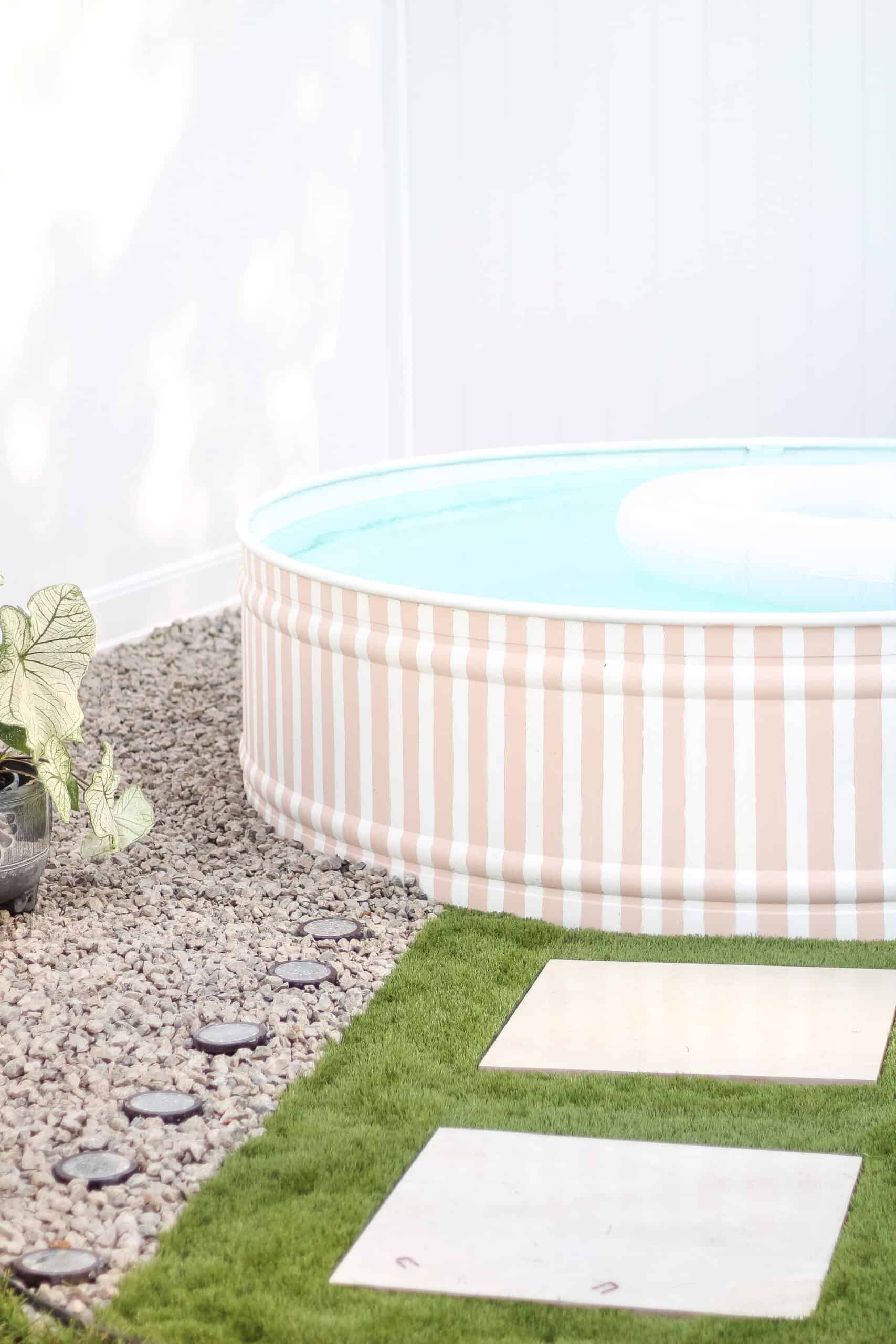 Pink Stock Tank Pool DIY Tutorial + Video - arinsolangeathome