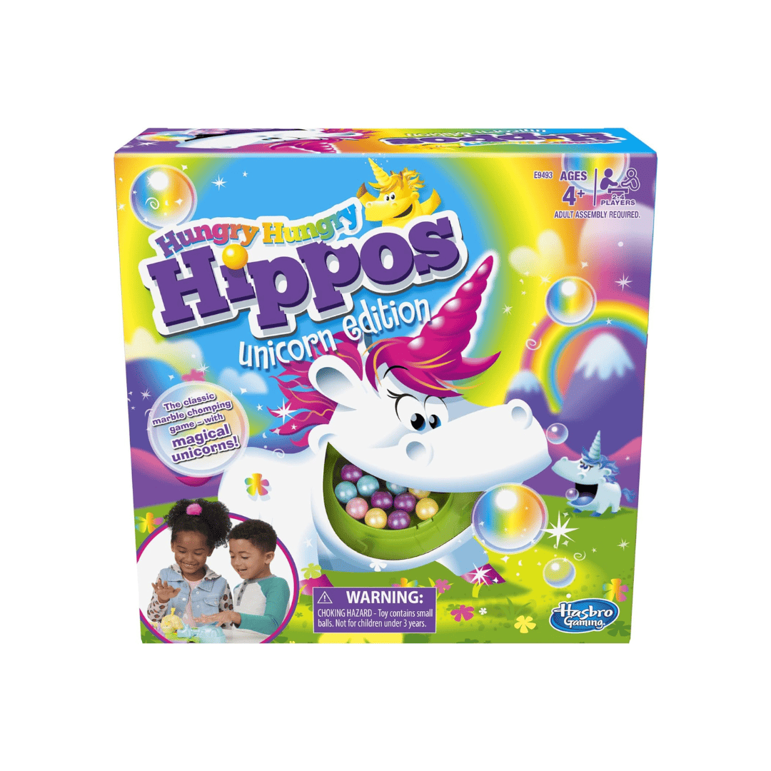 Hungry Hungry Hippos Unicorn Edition - arinsolangeathome