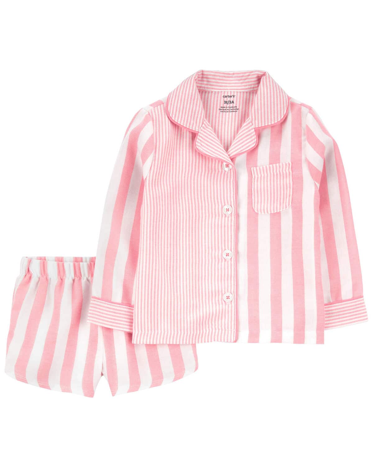 Girls Pink Stripe PJs - arinsolangeathome