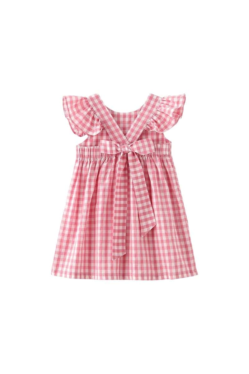 Kids Pink Gingham Dress - arinsolangeathome
