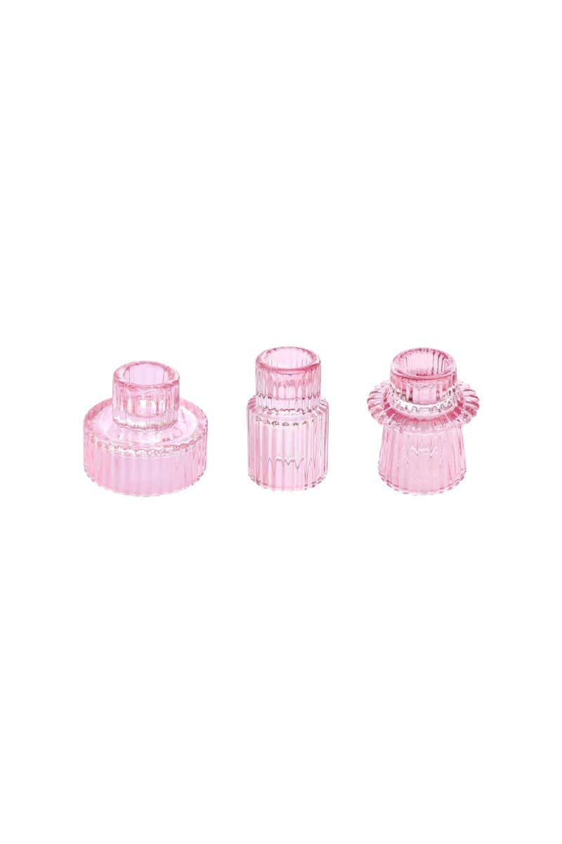 Pink Glass Candlesticks - arinsolangeathome