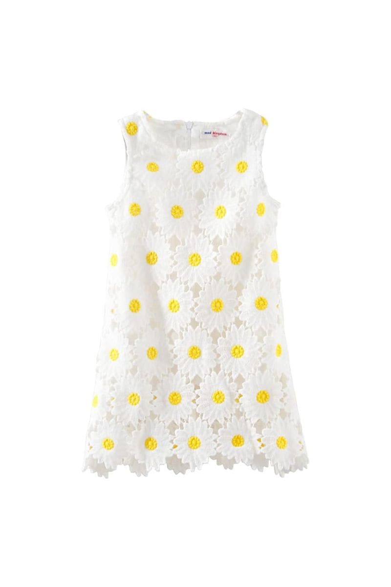 Girls white daisy dress - arinsolangeathome