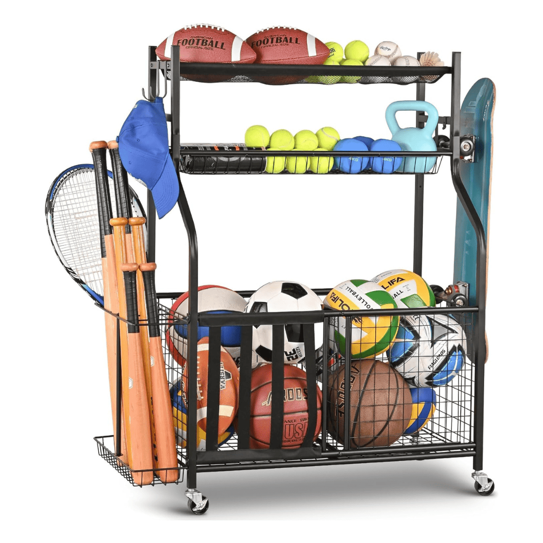 Sports Equipment Storage Cart - arinsolangeathome
