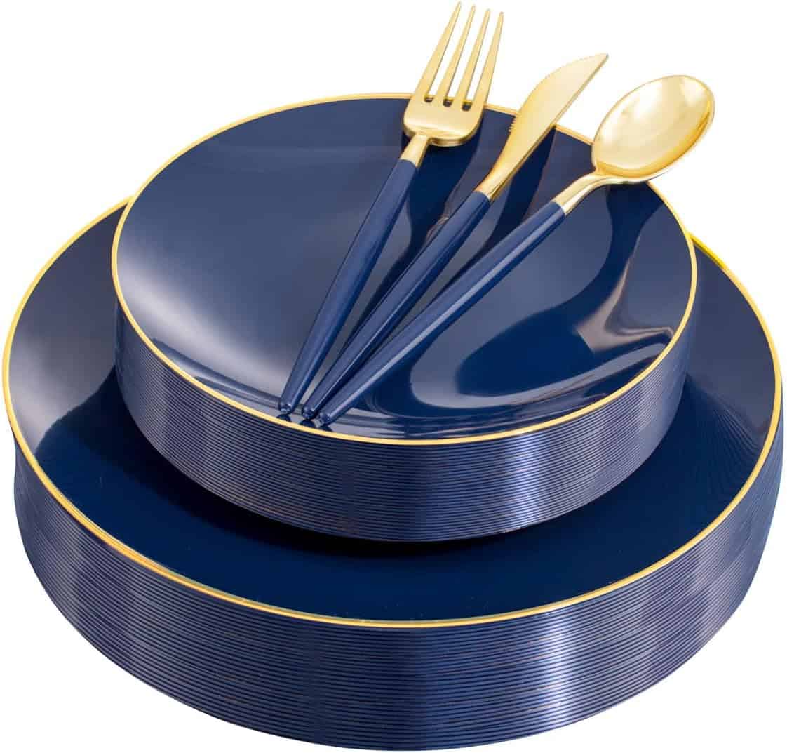 Disposable Plates&Silverware - Navy Blue - arinsolangeathome