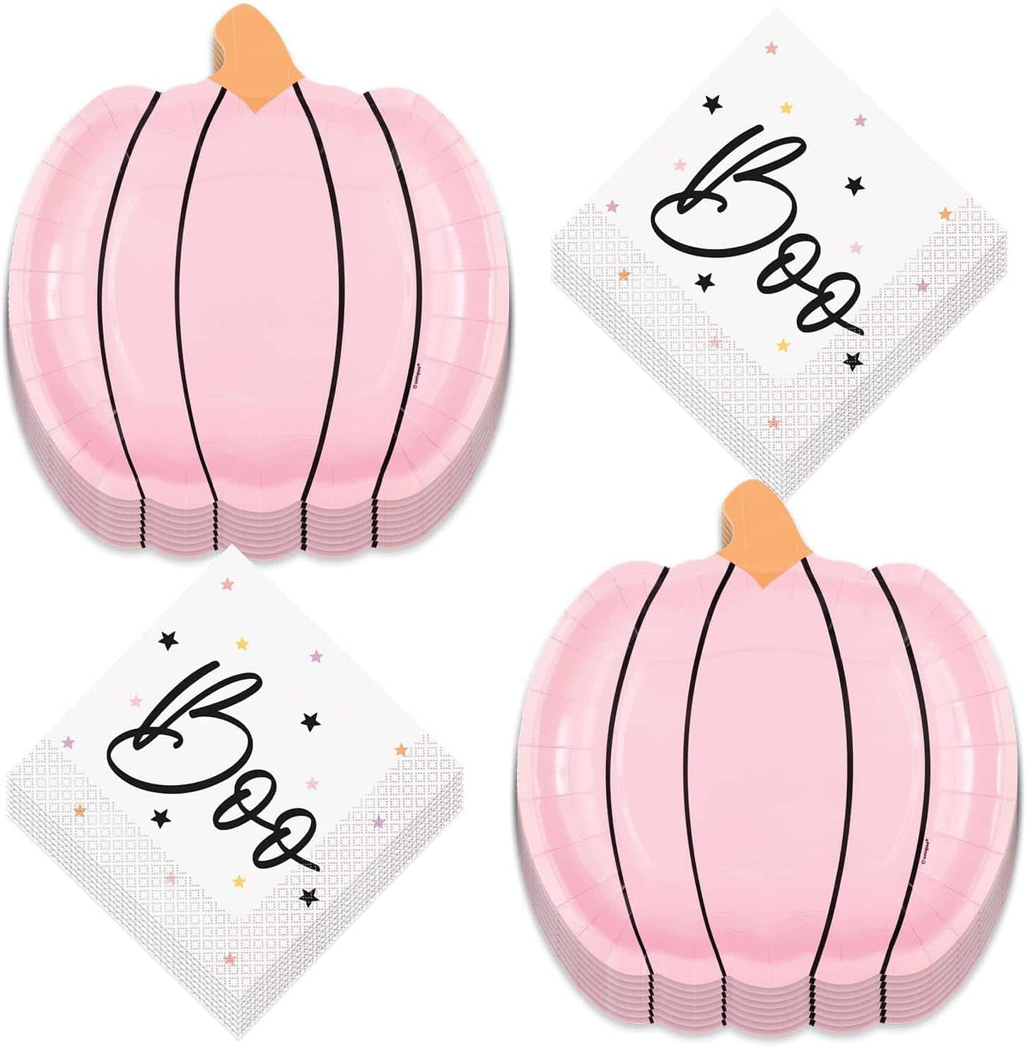 Pink Pumpkin Paper Plates - arinsolangeathome
