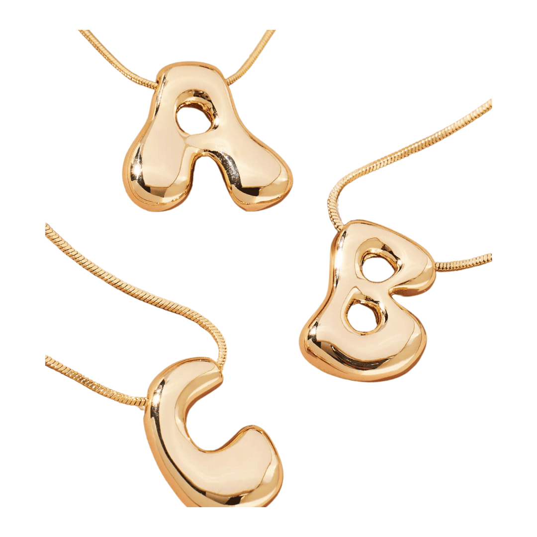 Bubble Letter Monogram Necklace - arinsolangeathome