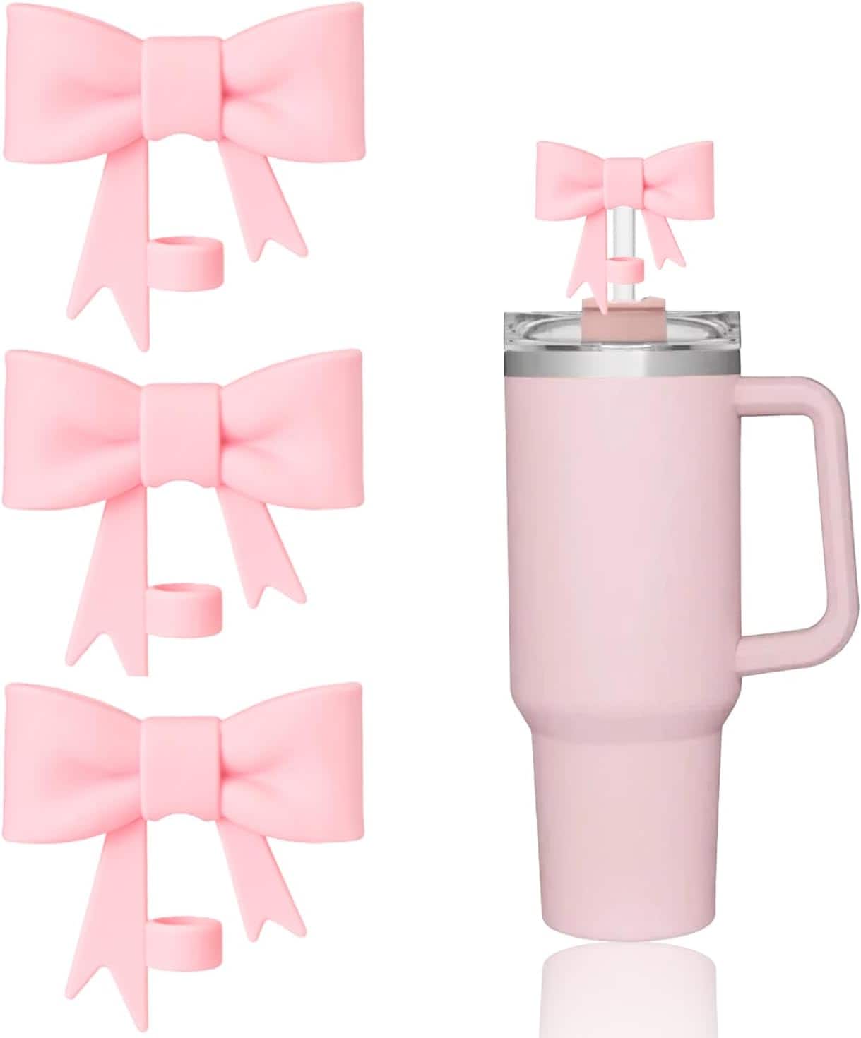 Pink Bow Straw Topper - arinsolangeathome